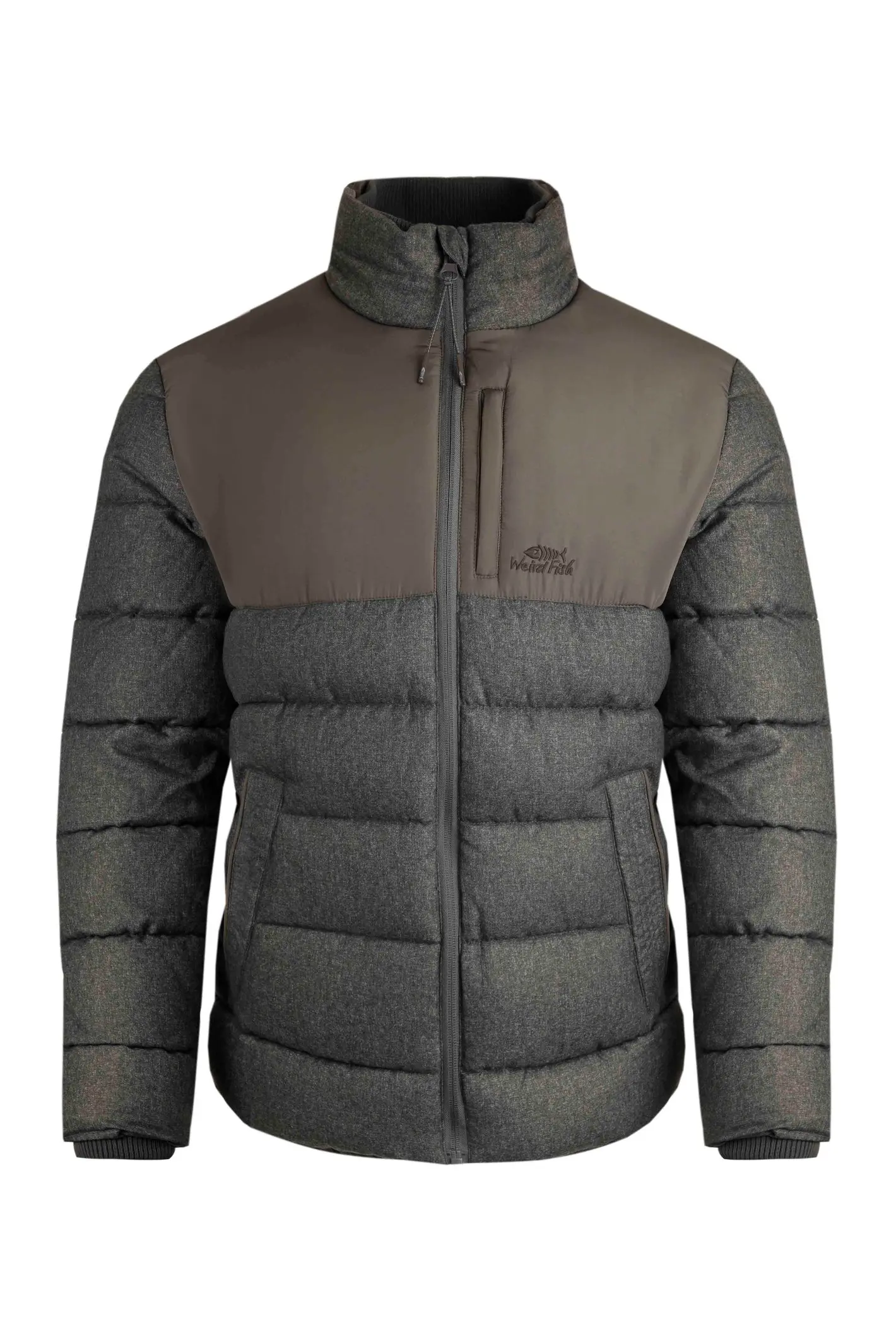 Pockets For Women - Weird Fish Glendale Melange Puffer Jacket Dark Grey