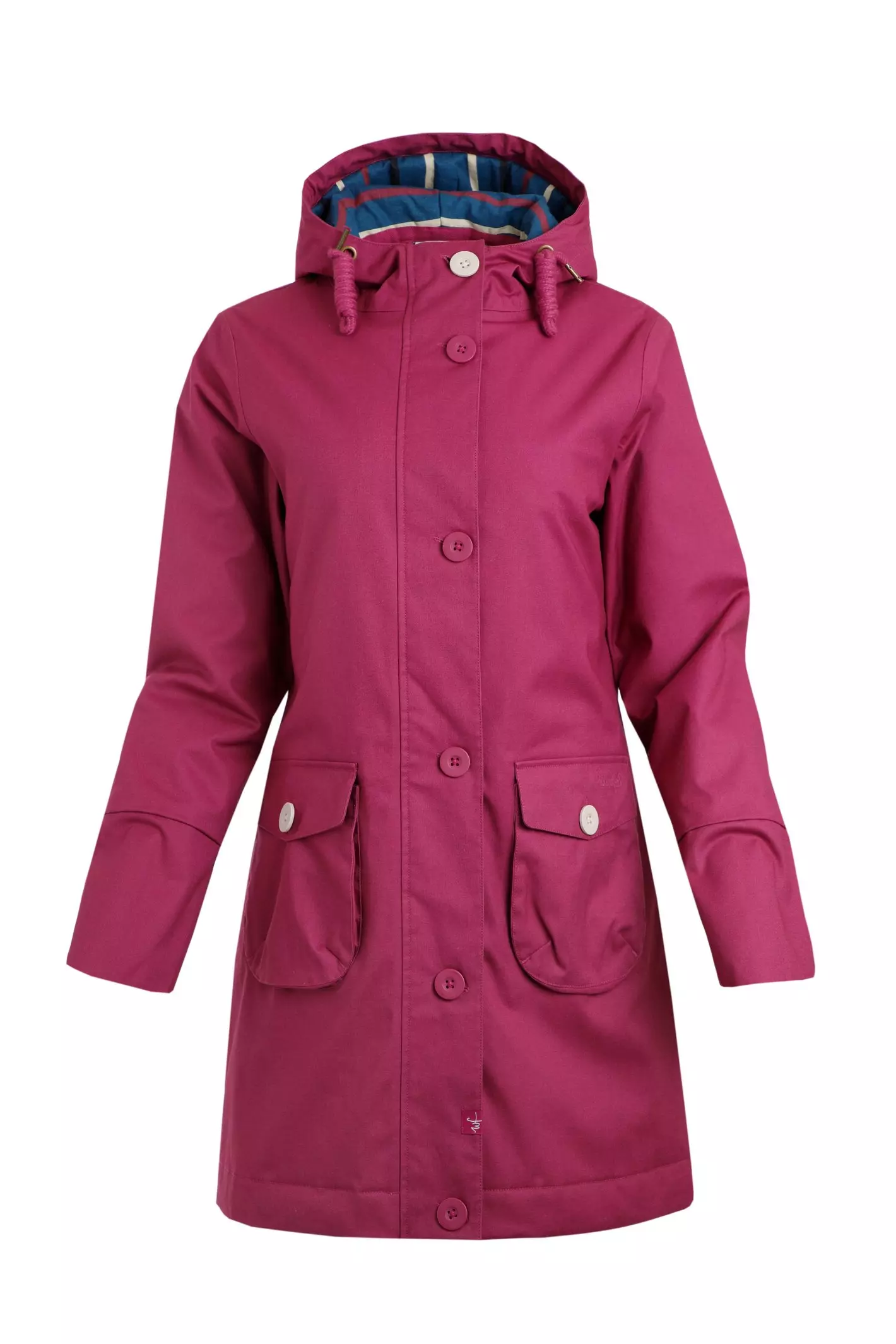 Pockets For Women - Weird Fish Beatrix Eco Wadded Waterproof Coat Raspberry